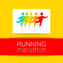 Running marathon template design Royalty Free Vector Image