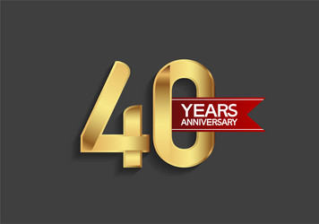 40 year anniversary logo template design Vector Image