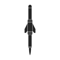 Ballistic missile iconblack icon Royalty Free Vector Image