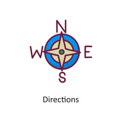 Directions outline icon design Royalty Free Vector Image