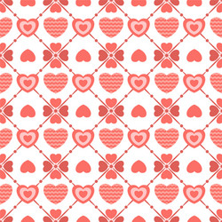 Seamless pattern with flat color hearts Royalty Free Vector