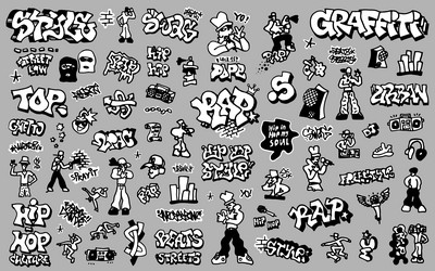 Rap music graffiti street style doodles Royalty Free Vector