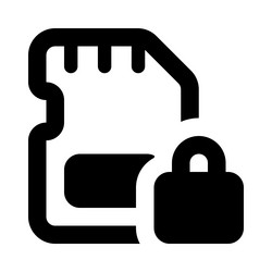 Sd card lock for data security Royalty Free Vector Image