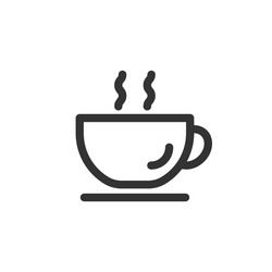 Cup coffee tea with steam icon in black simple Vector Image