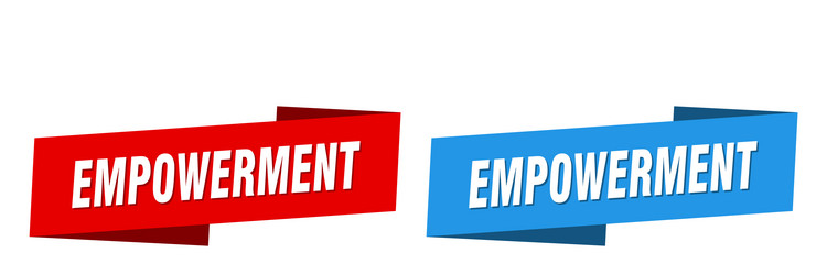 Empower ribbon paper band banner sign Royalty Free Vector