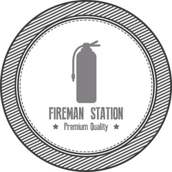 Fireman label Royalty Free Vector Image - VectorStock