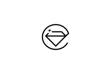 Initial letter e diamond logo design Royalty Free Vector