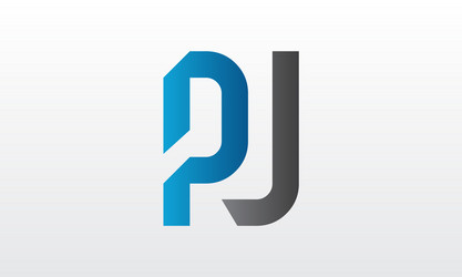 Initial pj letter logo creative typography Vector Image