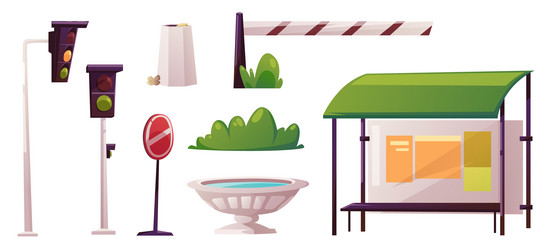 City constructor isometric set Royalty Free Vector Image