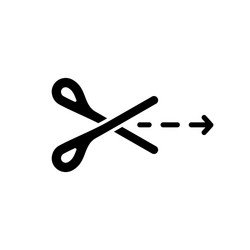 Tear line with direction scissors dotted Vector Image