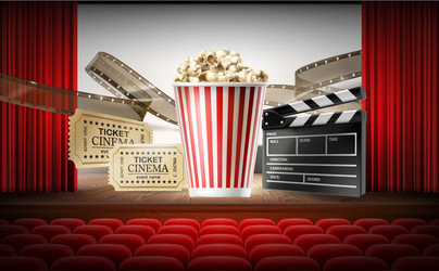 Cinema golden background Royalty Free Vector Image