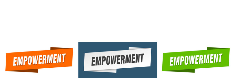 Empower ribbon paper band banner sign Royalty Free Vector