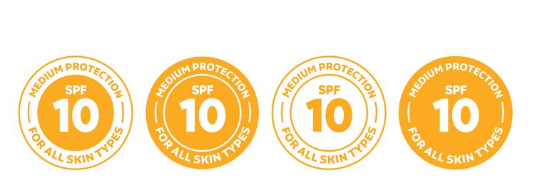 Spf 15 icon set isolated logo collection Vector Image