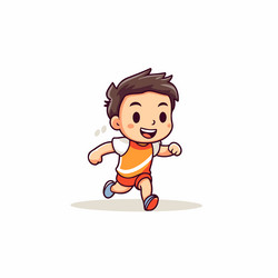 Cartoon boy running on white background Royalty Free Vector