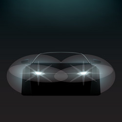 Realistic car in the dark side view Royalty Free Vector