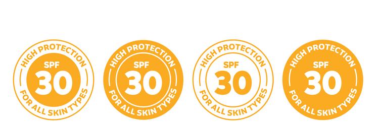Spf 50 icon set isolated logo collection Vector Image