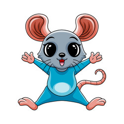 Cute baby mouse waving hand Royalty Free Vector Image