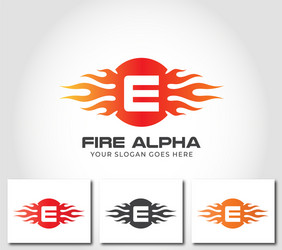 E fire creative alphabet logo design concept Vector Image
