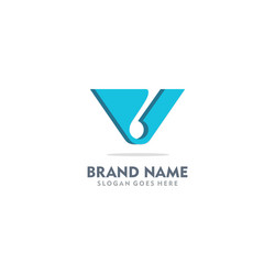 V shape line initial logo Royalty Free Vector Image
