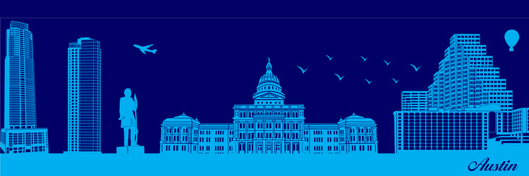 Austin city skyline silhouette Royalty Free Vector Image