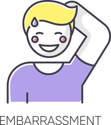 Feeling of embarrassment rgb color icon Royalty Free Vector