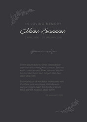 Funeral death notice card template Royalty Free Vector Image