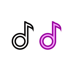 Disc music logo icon colorful and outline Vector Image