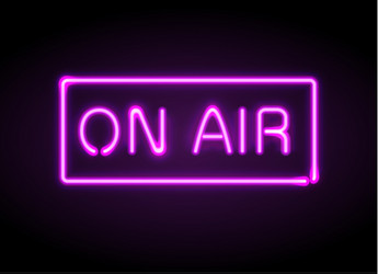 Neon sign live stream design element light banner Vector Image