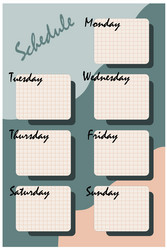 Cute weekly planner background with chat bubble Vector Image