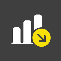 Decrease outline flat icon office sign graph Vector Image