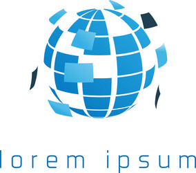 Digital world logo Royalty Free Vector Image - VectorStock