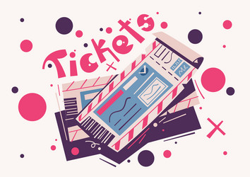 Tickets museum zoo music concert cuba travel Vector Image