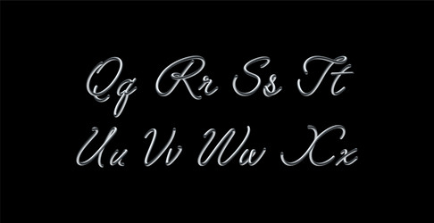 Gold cursive font handwritten golden alphabet Vector Image