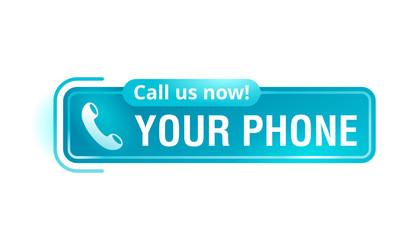 Call number phone with contact button Royalty Free Vector