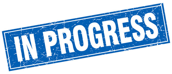 In progress stamp rectangular Royalty Free Vector Image