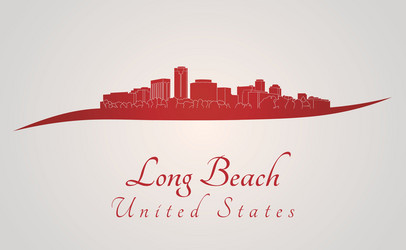 Long beach skyline california usa Royalty Free Vector Image