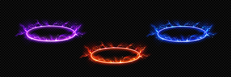 Set of round lightning frames png Royalty Free Vector Image