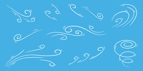 Wind blow in doodle style Royalty Free Vector Image