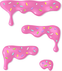 Melted pink doughnut icing drop Royalty Free Vector Image