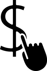 Hand indexing dollar symbol line style icon Vector Image