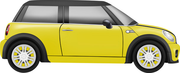Realistic model of a mini car in on white b Vector Image