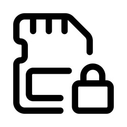 Sd card lock for data security Royalty Free Vector Image