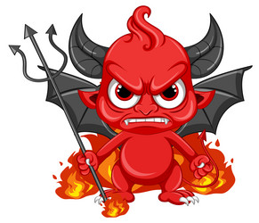 Angry devil cartoon character Royalty Free Vector Image