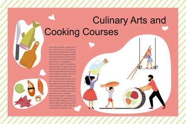 Culinary art and cooking courses poster Royalty Free Vector