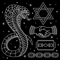 Traditional Satanic Tattoo Flash