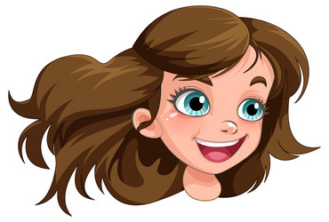 Cartoon Girl With Long Brown Hair