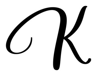 Calligraphy hand drawn letter k icon logo Vector Image