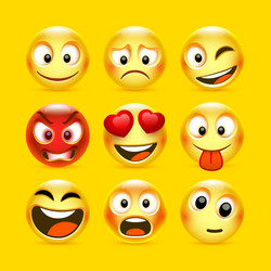 Emoji and sad icon set Royalty Free Vector Image