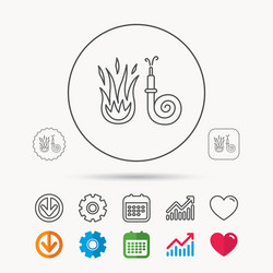 Fire hose reel icon firefighters station sign Vector Image