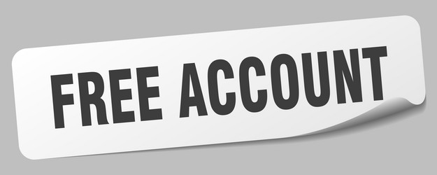 Free account sticker label Royalty Free Vector Image